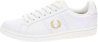 Fred Perry Homme, Chaussures, Blanc, Taille: 44 EU Baskets en cuir et caoutchouc