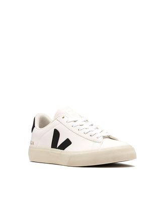 Veja Mens Sneakers Campo Chromefree Extra White-Black Chrome-Free Leather Trainers White/black