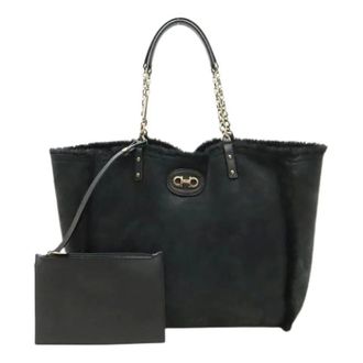 Ferragamo Pre-owned Sac fourre-tout en cuir 2way - Femme - Pre-owned - Noir - Taille: ONE Size