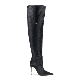 Elisabetta Franchi Kniehohe Stiefel aus Rindsleder - - Shoes - Damen - Schwarzk - 41 EU