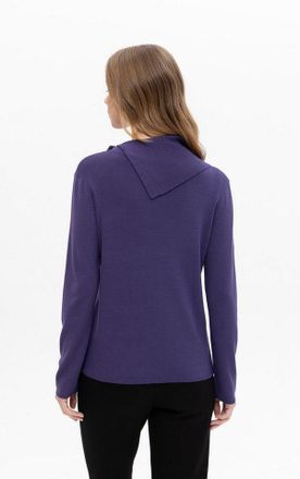 Passioni Strickpullover mit Umschlagkragen