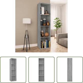 vidaXL vidaXL Holzwerkstoff - B&uuml;cherschrank/TV-Schrank Grau Sonoma 36x30x143 cm Holzwerkstoff
