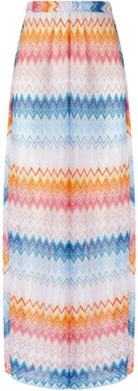 Missoni pantalon métallisé à motif zigzag - Bleu