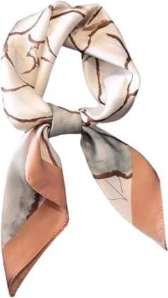 Alexis Leroy Foulard Femme Simili-Soie 70x70cm Carr&eacute; Multifonction Col/T&ecirc;te/Sac Pivoine