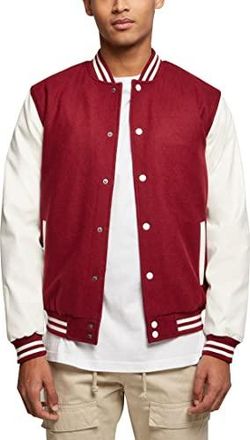 Urban Classics Herren Klassisk school College Jacket Jacke, burgundy/white, M EU