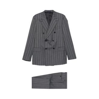 Caruso Double Breasted Suit - - Suits - Herren - Grau - L