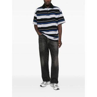 Napapijri Striped Cotton Polo Shirt - Black