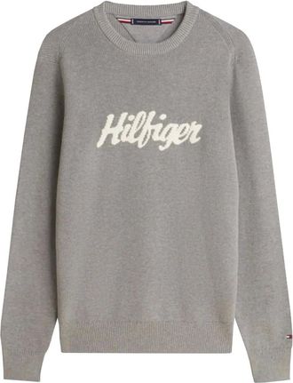 Tommy Hilfiger Homme, Pulls, Gris, Taille: XL Seasonal Graphic Cotton Cneck