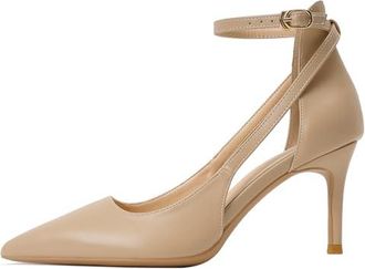 Generic Qynthra Escarpins à Talon Aiguille inspirés dénudé pour Femme - Bout Pointu avec contrefort & Bride Cheville enveloppante, pour Mariage et événements 