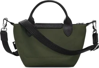 Longchamp Leather-Trimmed Tote Bag - Green