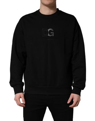 Dolce & Gabbana Logo-Embroidered Sweatshirt - Black