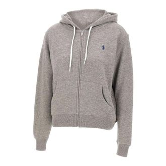 Polo Ralph Lauren Femme, Sweatshirts et sweats &agrave; capuche, Gris, Taille: 42 FR Sweat &agrave; capuche zipp&eacute; int&eacute;gral