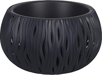 Prosperplast Blumentopf Sandy Bowl 370 schwarz Kunststoff Blumenk&uuml;bel