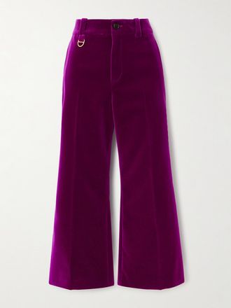 Chlo&eacute; Verk&uuml;rzte Bootcut-hose Aus Baumwollsamt - Pink