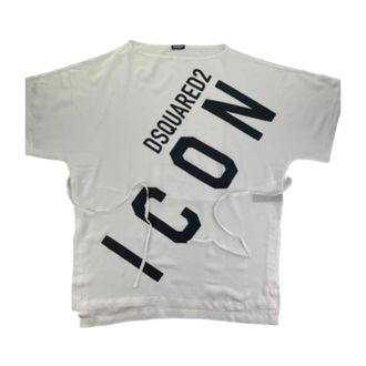 Dsquared2 Femme, Tops, Blanc, Taille: 40 FR Robe Icon Logo