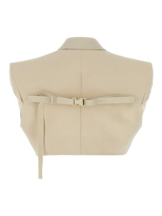 Rick Owens Womens Beige Cotton Sleeveless Jacket Clothing