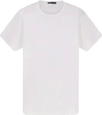 Tom Ford Homme, Tops, Blanc, Taille: XL T-shirt &agrave; manches courtes et col rond