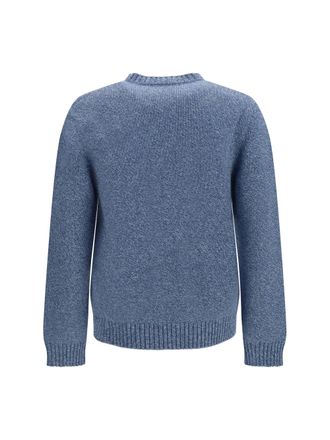 Valentino Wool with Butterfly Embroidery Sweater - Blue
