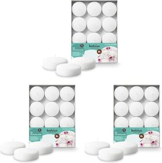 Bolsius Maxi bougies flottantes, Blanc (Lot de 3)
