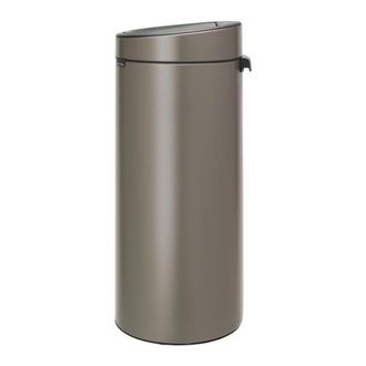 Brabantia 115363 Touch Bin New mit herausnehmbaren Kunststoffeinsatz, 30 L, Edelstahl, platinum, 32.8 x 32.8 cm