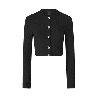 Pinko Kurzer Cardigan mit Rundhalsausschnitt - - Knitwear - Damen - Schwarzk - L