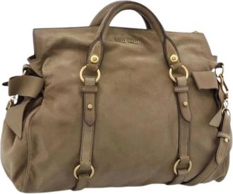 Miu Miu Sac &agrave; main en daim Pre-owned - Femme - Pre-owned - Beige - Taille: ONE Size