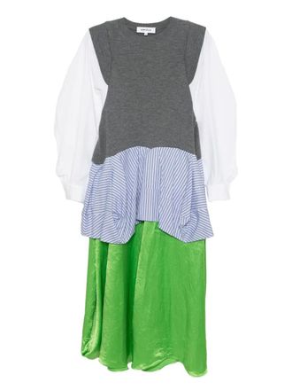 Enfold robe ray&eacute;e &agrave; design superpos&eacute; - Gris