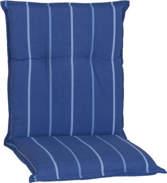Beo Turin Niedriglehner Gartenstuhlauflagen | Waschbar & Atmungsaktiv | UV-best&auml;ndige Sitzkissen Outdoor in Blau/Gestreift | Made in EU, &Ouml;ko-Tex Standard 