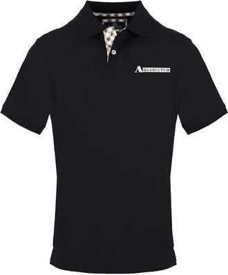 Aquascutum Poloshirt f&uuml;r Herren, Mit Kragen, kurz&auml;rmlig (Schwarz)