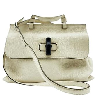 Gucci Sac bandouli&egrave;re Bamboo Pre-owned - Femme - Pre-owned - Blanc - Taille: ONE Size