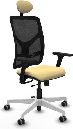 Piqueras y Crespo 24-Stunden-B&uuml;rostuhl mit 3D-Armen, h&ouml;henverstellbarer Lendenwirbelst&uuml;tze und festem Kopfteil, ausgestattet mit Syncro/Traslack und Schneideschaum, Sch