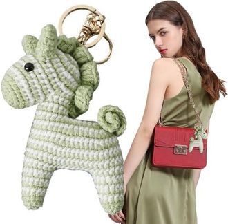 Generico Cha&icirc;ne cl&eacute; pour - pendentif cheval de 10 cm de cheval, charme de sac d&eacute;coratif, accessoire au crochet &eacute;l&eacute;gant, mat&eacute;riaux, d&eacute;coration de bijoux | Keech