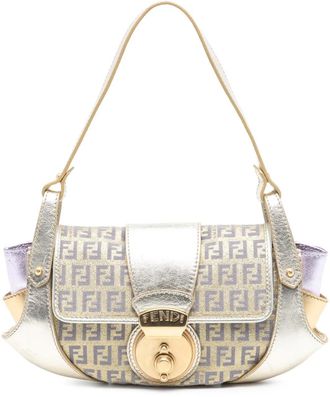 Fendi Hobo Bags - Zucchino Coated Canvas and Metallic Leather Compil - Gr. unisize - in Gold - f&uuml;r Damen