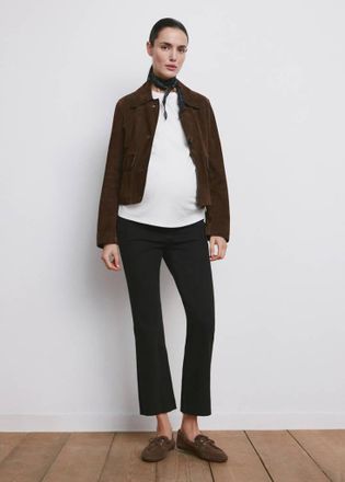 Mango Jean de grossesse flare crop black denim - Femme - 34 - MANGO