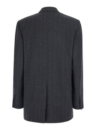 Jucca Womens Double-Breasted Blazer Prince Of Wales Grey Wool Blend Blazers Jacket