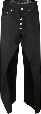 Junya Watanabe Femme, Jeans, Noir, Taille: 40 FR Jean en denim et similicuir