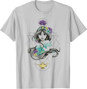 Disney Aladdin Jasmine Geometric Portrait Sketch T-Shirt