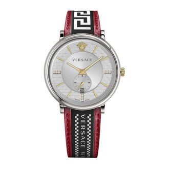 Versace V-circle Multifunktions Lederuhr - - Accessories - Herren - Mehrfarbig - ONE SIZE