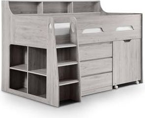 Julian Bowen Jupiter Hochbett, Eiche grau, Einzelbett