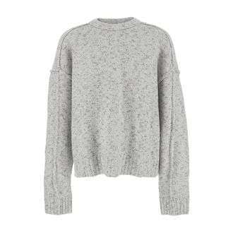 Won Hundred Rundhalspullover mit &uuml;berschnittenen Schultern - - Knitwear - Herren - Grau - L