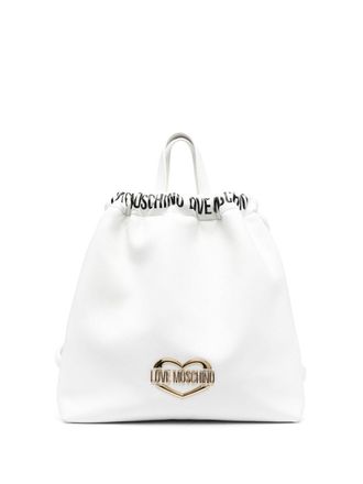Love Moschino sac &agrave; dos &agrave; d&eacute;tail de logo - Blanc