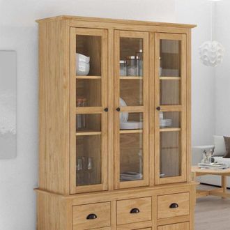 vidaXL vidaXL Meuble avec Portes en Verre BODO Marron miel