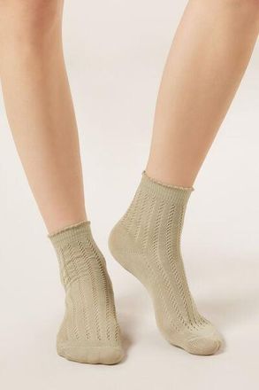 Calzedonia Socken Mit Lochmuster Grun