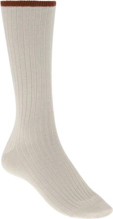 Boggi Milano Homme, Sous-v&ecirc;tements, Beige, Taille: ONE Size Ribbed Socks