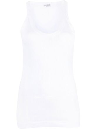 Brunello Cucinelli Tanktop mit U-Ausschnitt - Wei&szlig;
