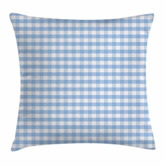 Generic Zierkissenbez&uuml;ge Karierte Quadrate Und Streifen, Pastellfarbenes Vichy-Karo, Sich Wiederholende Reihen, Vintage-Fliesen Throw Pillow Covers Fashion Ki