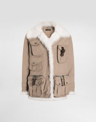 Dolce & Gabbana Waxed Faille Jacket - Mann Collection Beige Stoff 54