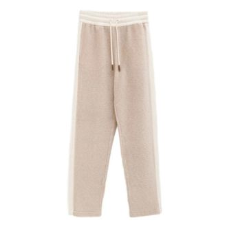 Moncler Beige Hose mit Kordelzug und Seitenstreifen - - Trousers - Damen - Beige - M