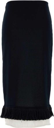 Bottega Veneta Bluewhite Exterior: Silk Gonne Skirt
