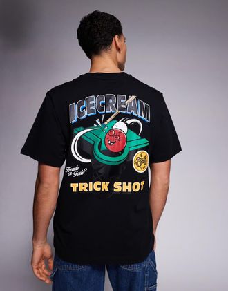 Icecream T-shirt &agrave; inscription Trick - Noir